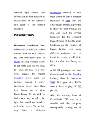 Fluorescent multilayer-disk-seminar-report | DOC