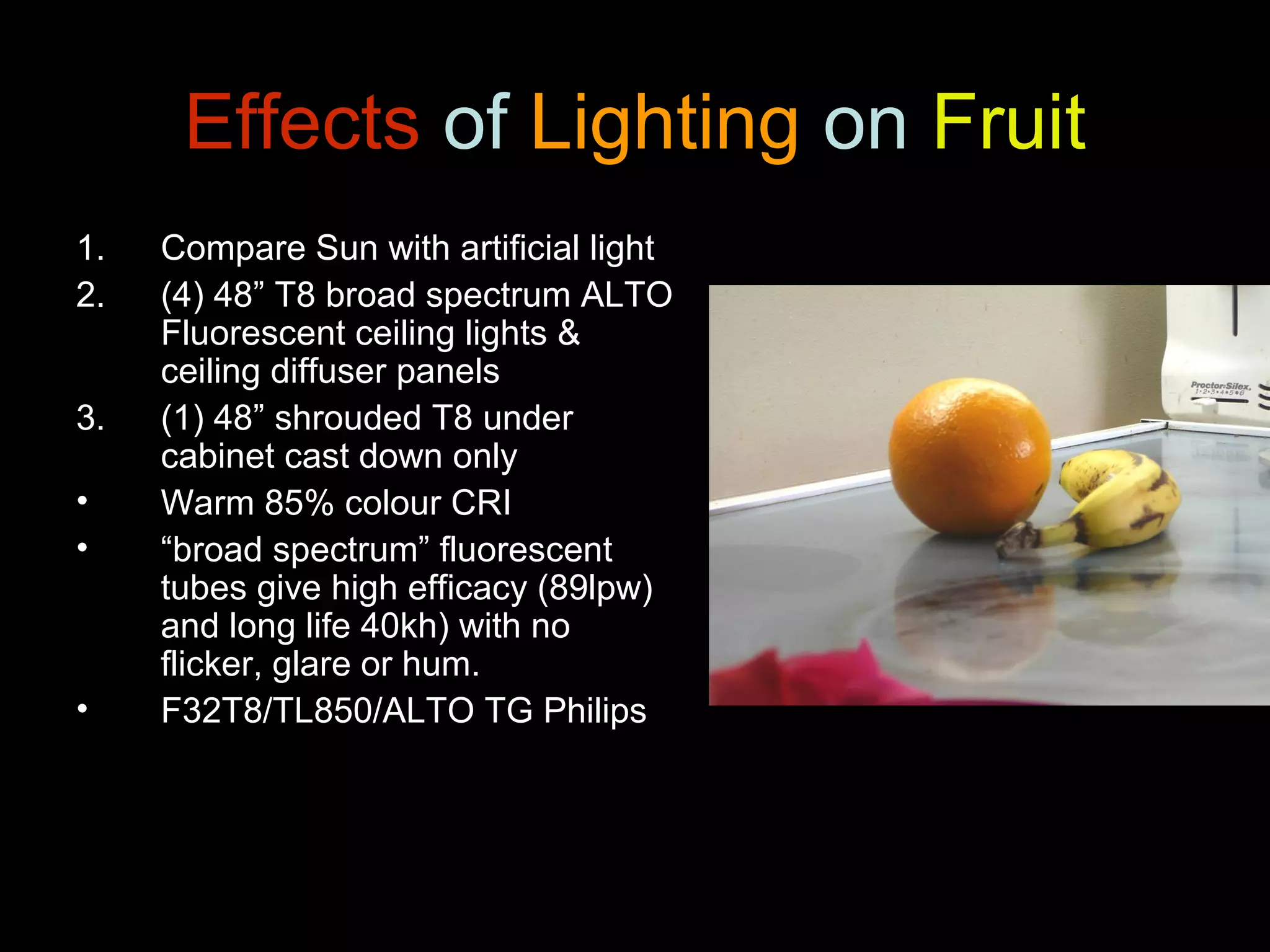 Fluorescent light effects compare to natural sun | PPT