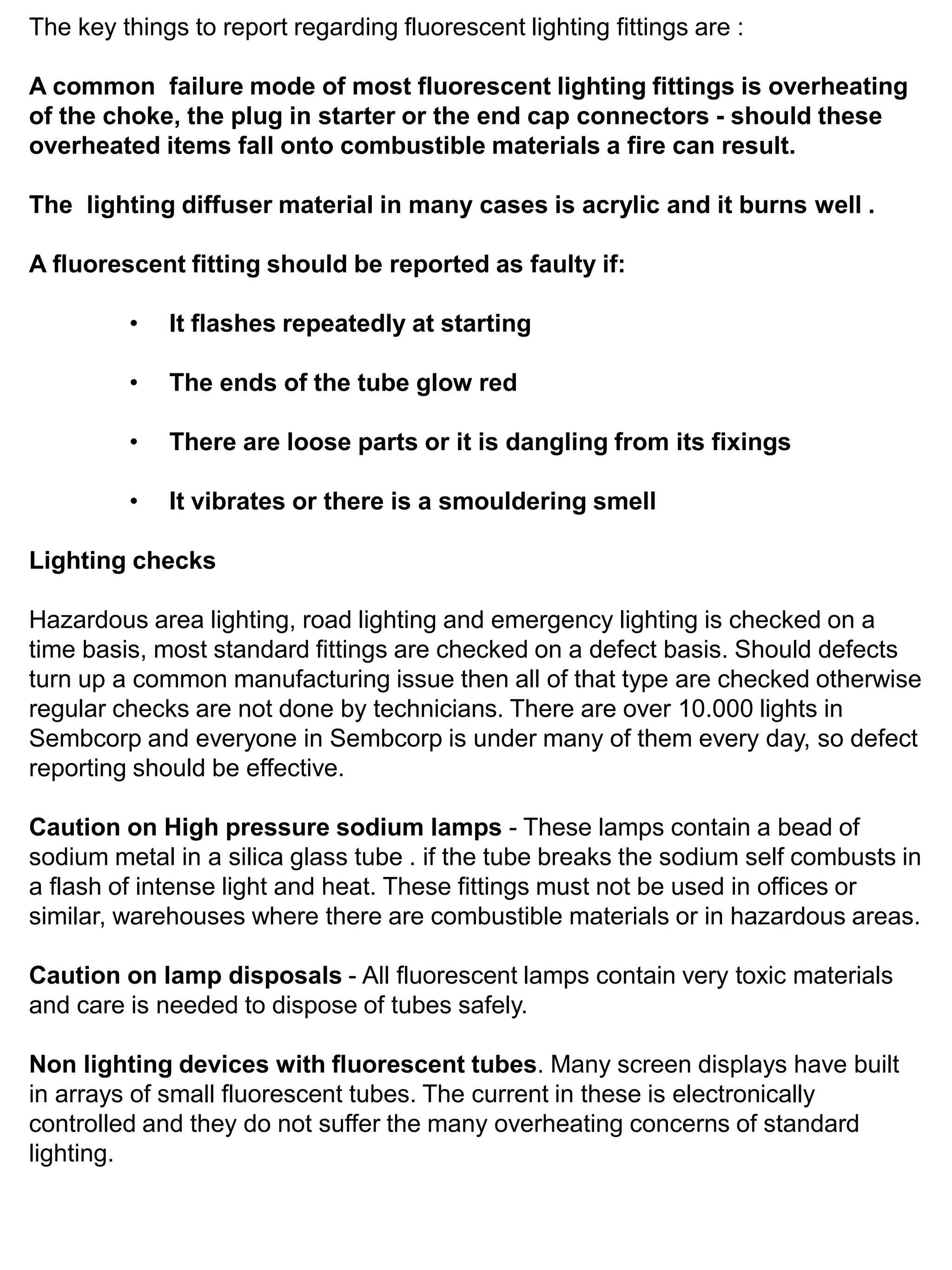 Fluorescent Light Fittings & Fires | PDF