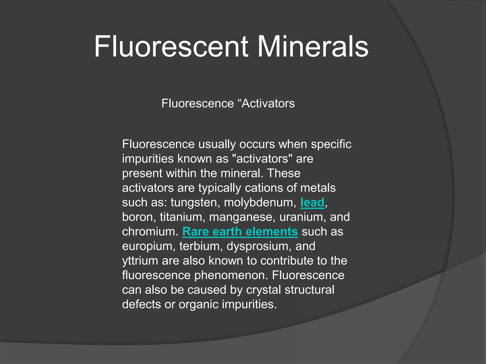 Fluorescent Minerals | PPTX