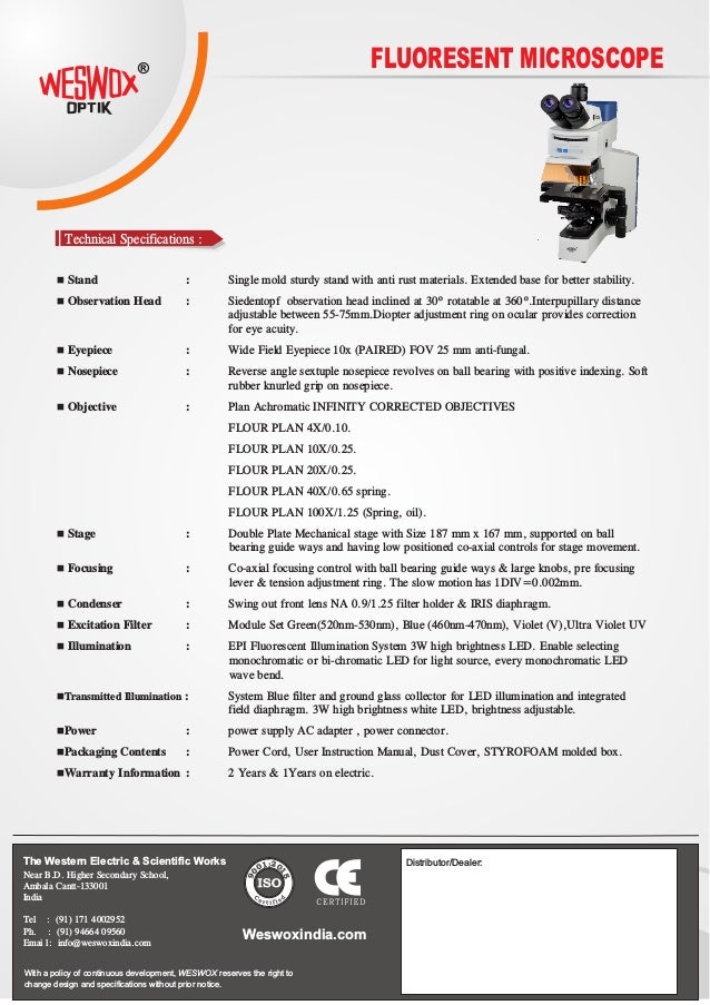 Fluoresent microscope 4 fm 3000 | PDF