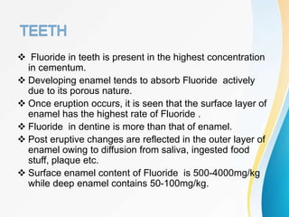 Fluoride: Human health and Caries prevention | PPTX