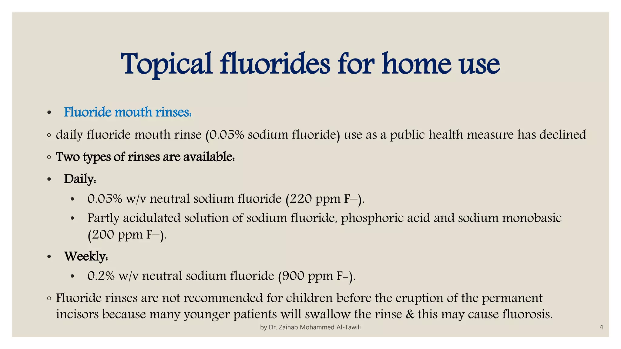 Fluoride and dental health | PPTX