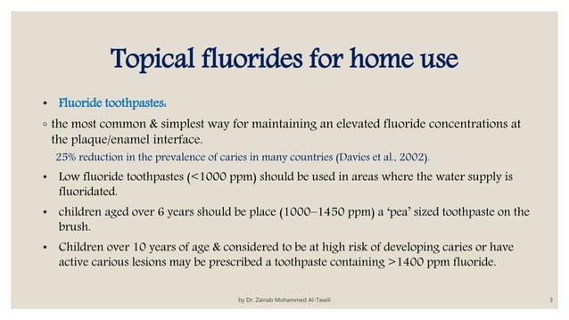 Fluoride and dental health | PPTX
