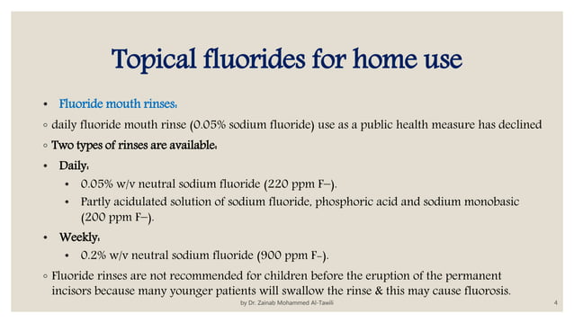 Fluoride and dental health | PPTX