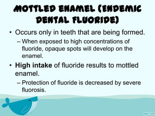 Fluoride and their role in dental caries prevention | PPTX
