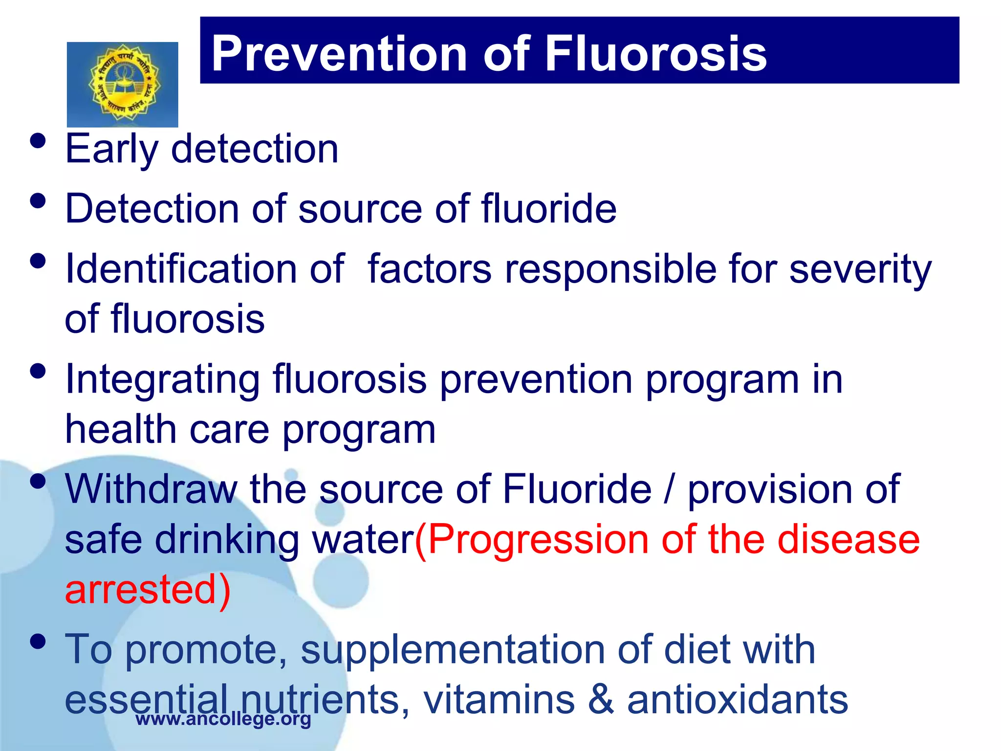 Fluoride contamination in ground water | PPTX