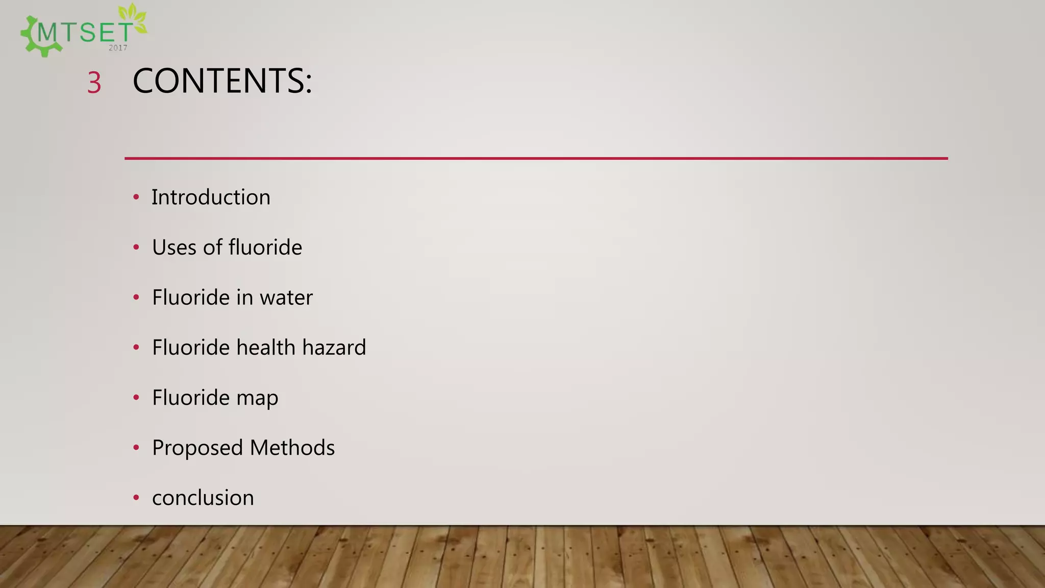 Fluoride contamination in ground water and it's hazards to human health ...