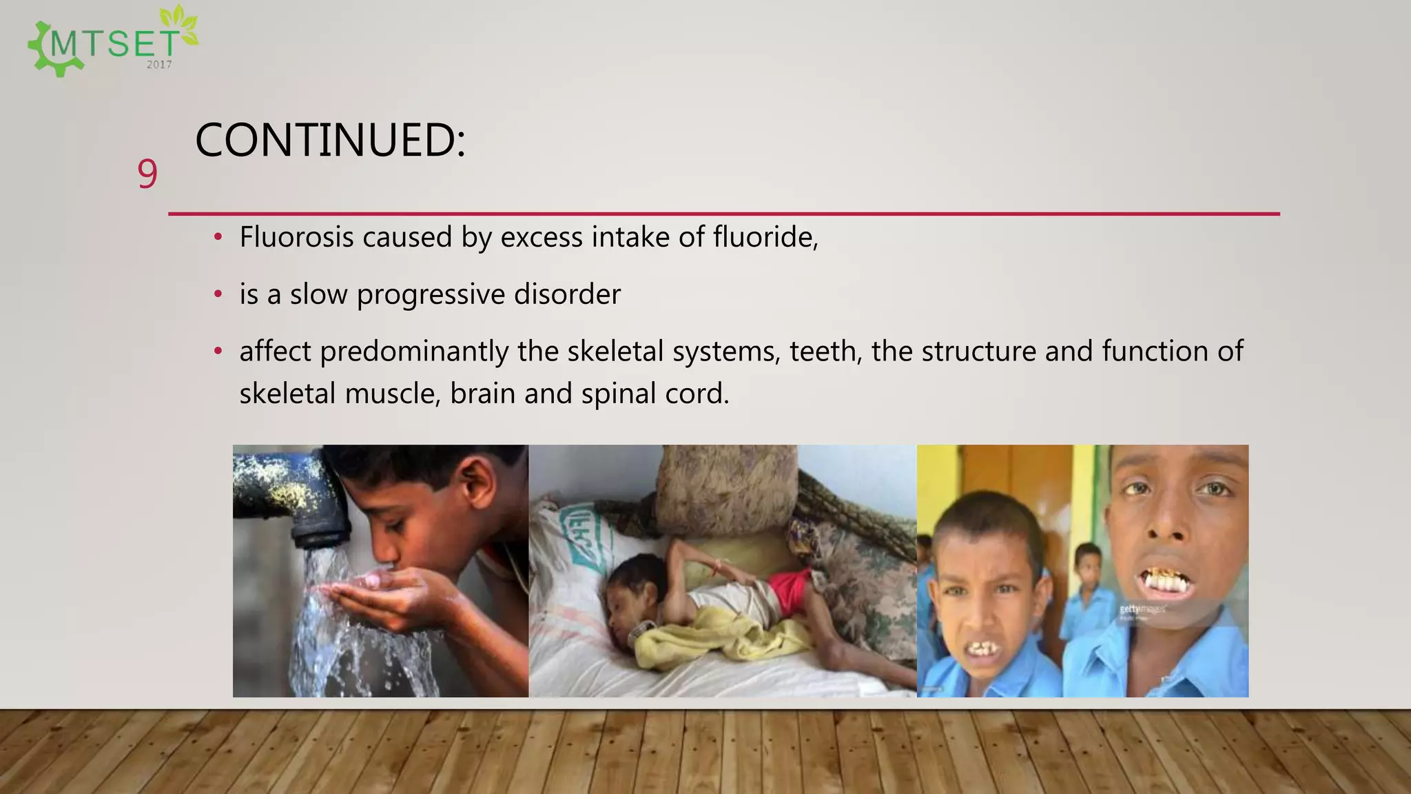 Fluoride contamination in ground water and it's hazards to human health ...