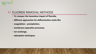 Fluoride contamination in ground water and it's hazards to human health ...
