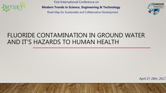 Fluoride contamination in ground water and it's hazards to human health ...