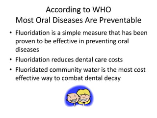 Fluoride in community water supply | PPTX
