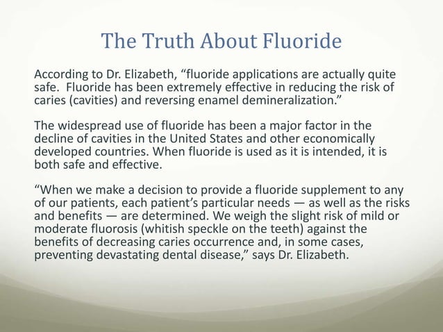 Fluoride is Recommended for Children and Adults | PPTX