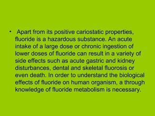 fluoride metabolism.ppt fluoride metabolism | PPT