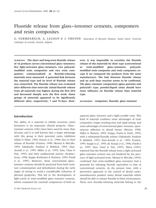 Fluoride release from glass–ionomer cements, compomers and resin ...
