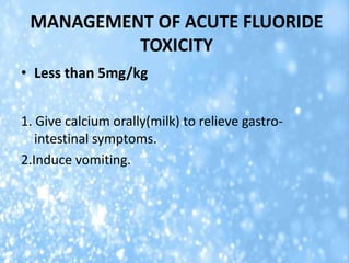 Acute and chronic Fluoride toxicity | PPTX