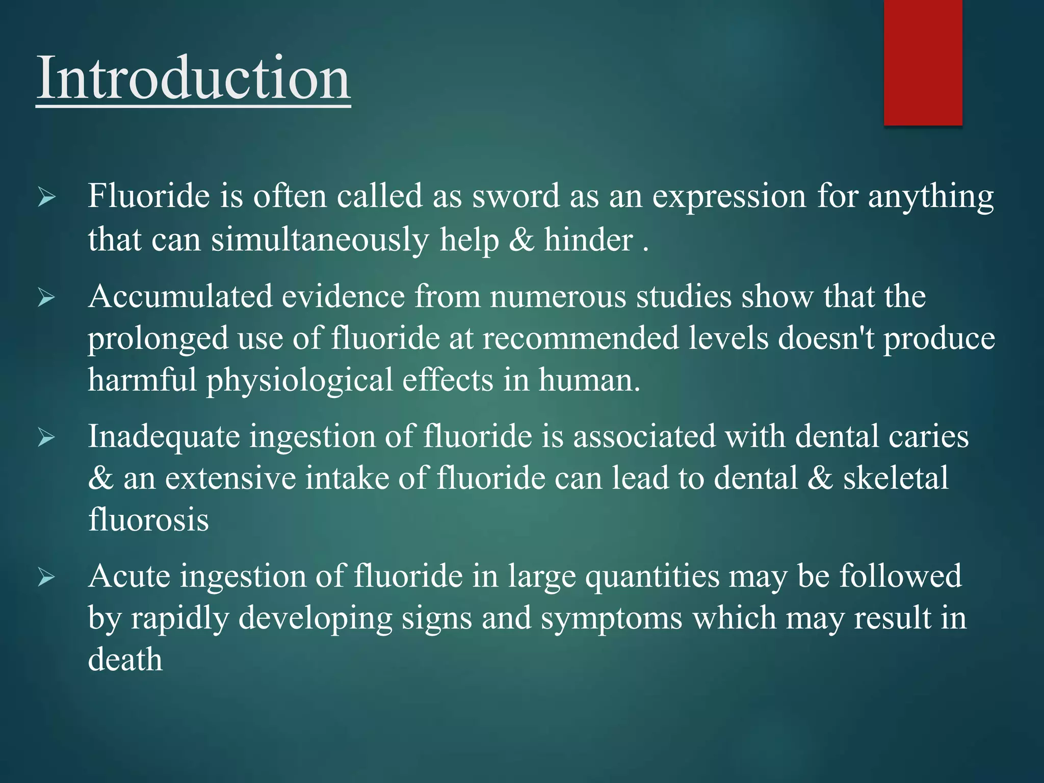 Fluoride toxicity - slideshare | PPTX