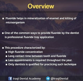 Fluoride Tray Application | PDF