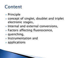 Fluorimetry, principle, Concept of singlet,doublet,and triplet ...