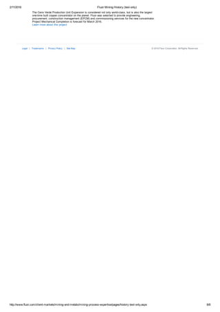 Fluor mining history | PDF | Rail Travel | Travel Type