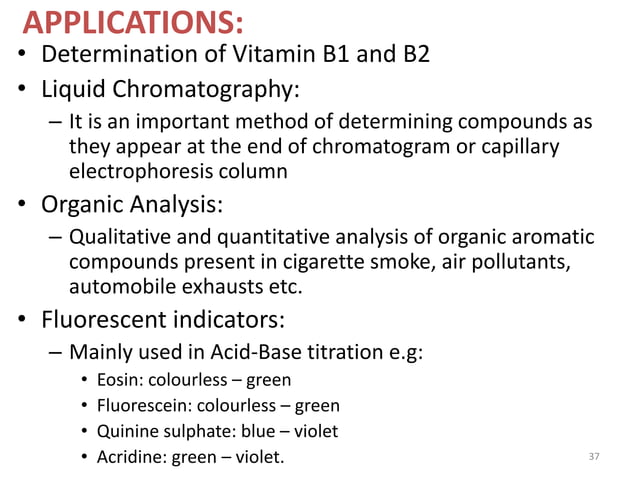 Fluorometry | PPTX | Chemistry | Science