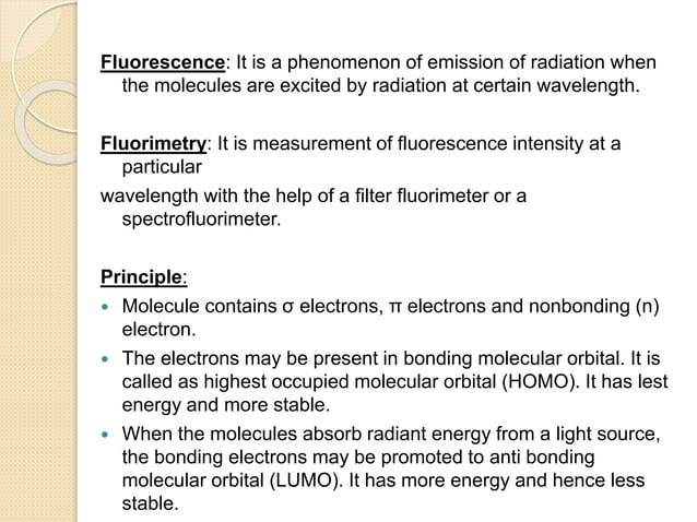 Fluorometry | PPTX | Chemistry | Science