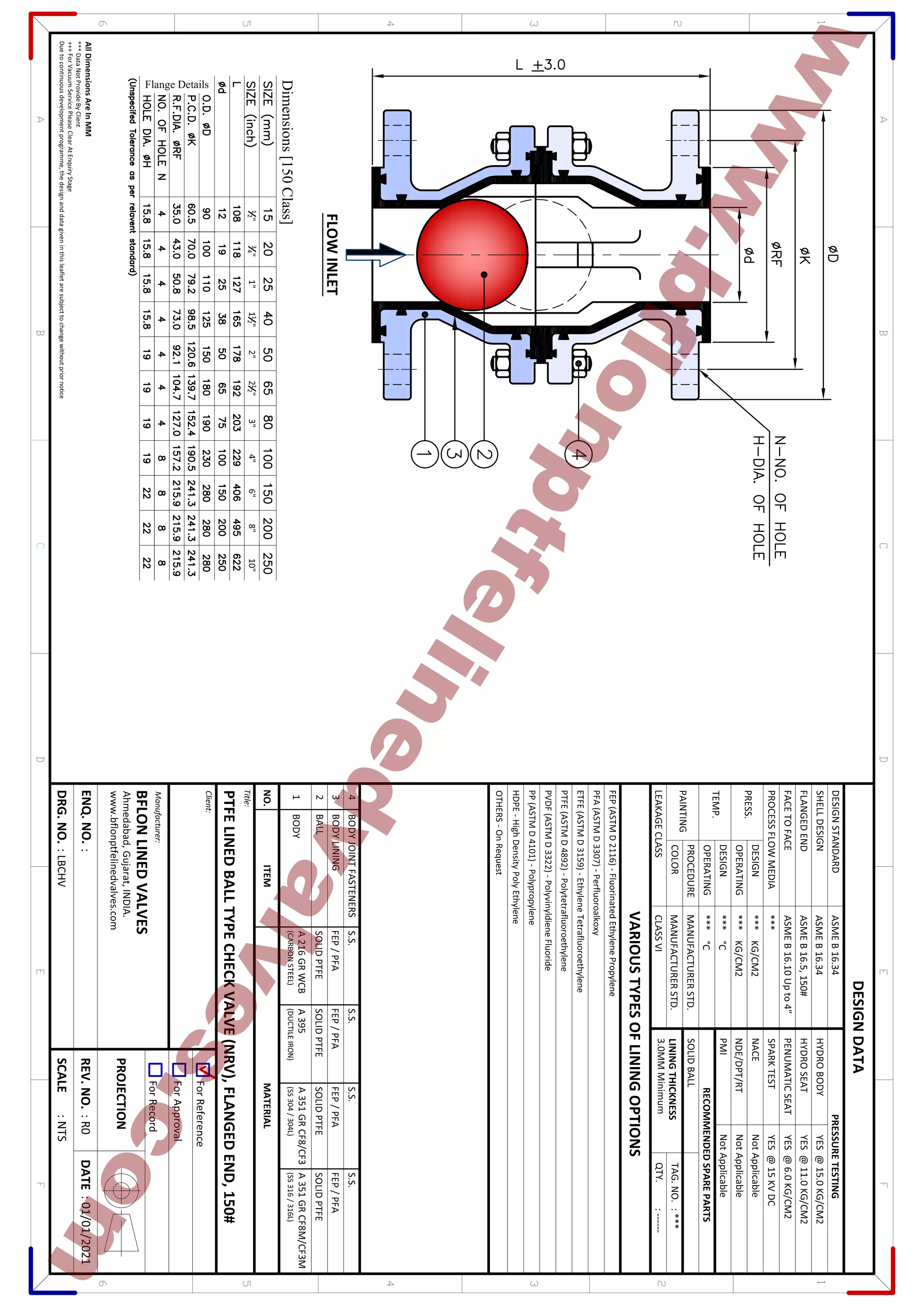 Fluoropolymer fep-pfa-ptfe-lined Ball Type Check Valve | PDF