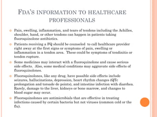 Fluoroquinolones associated tendinopathy | PPTX