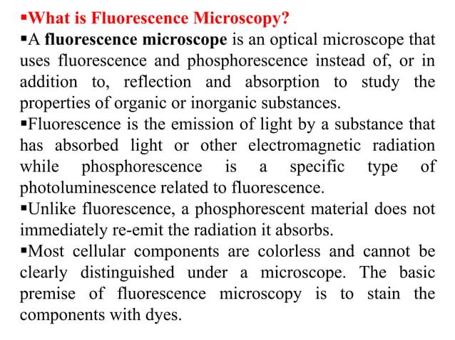 FLUOROSCENCE & PHASE CONTRAST MICROSCOPY.pptx | Chemistry | Science