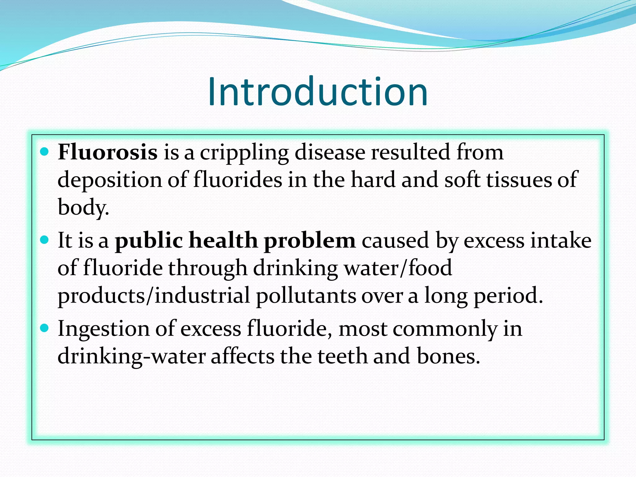 Fluorosis in India | PPTX
