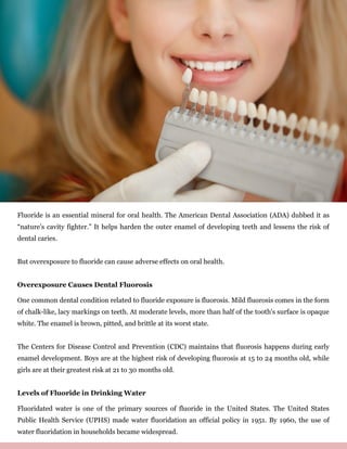Fluorosis by the Numbers: How Much Is Too Much Fluoride? | PDF