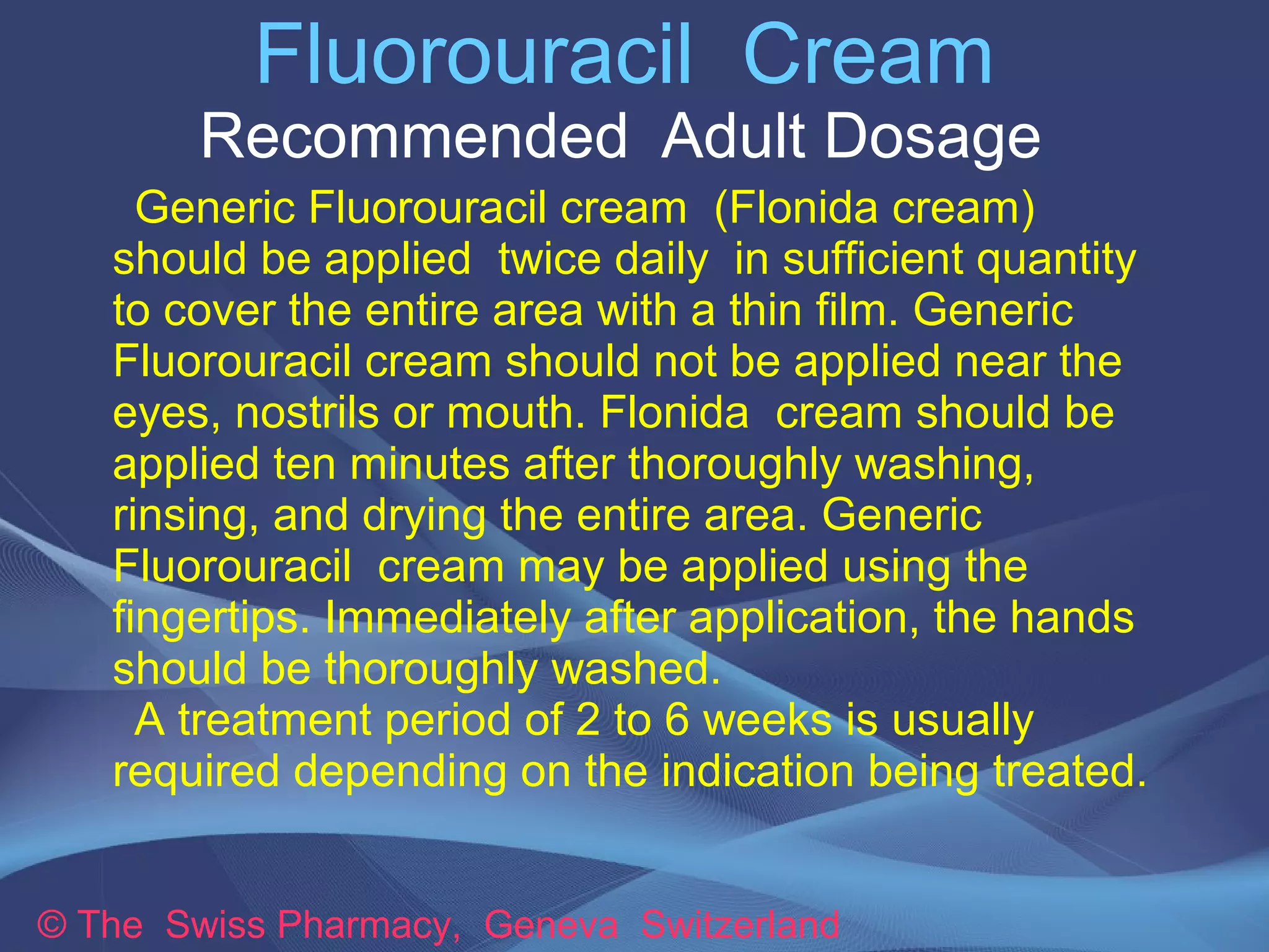 Fluorouracil Cream for Treatment of Keratoses & Skin Lesions | ODP