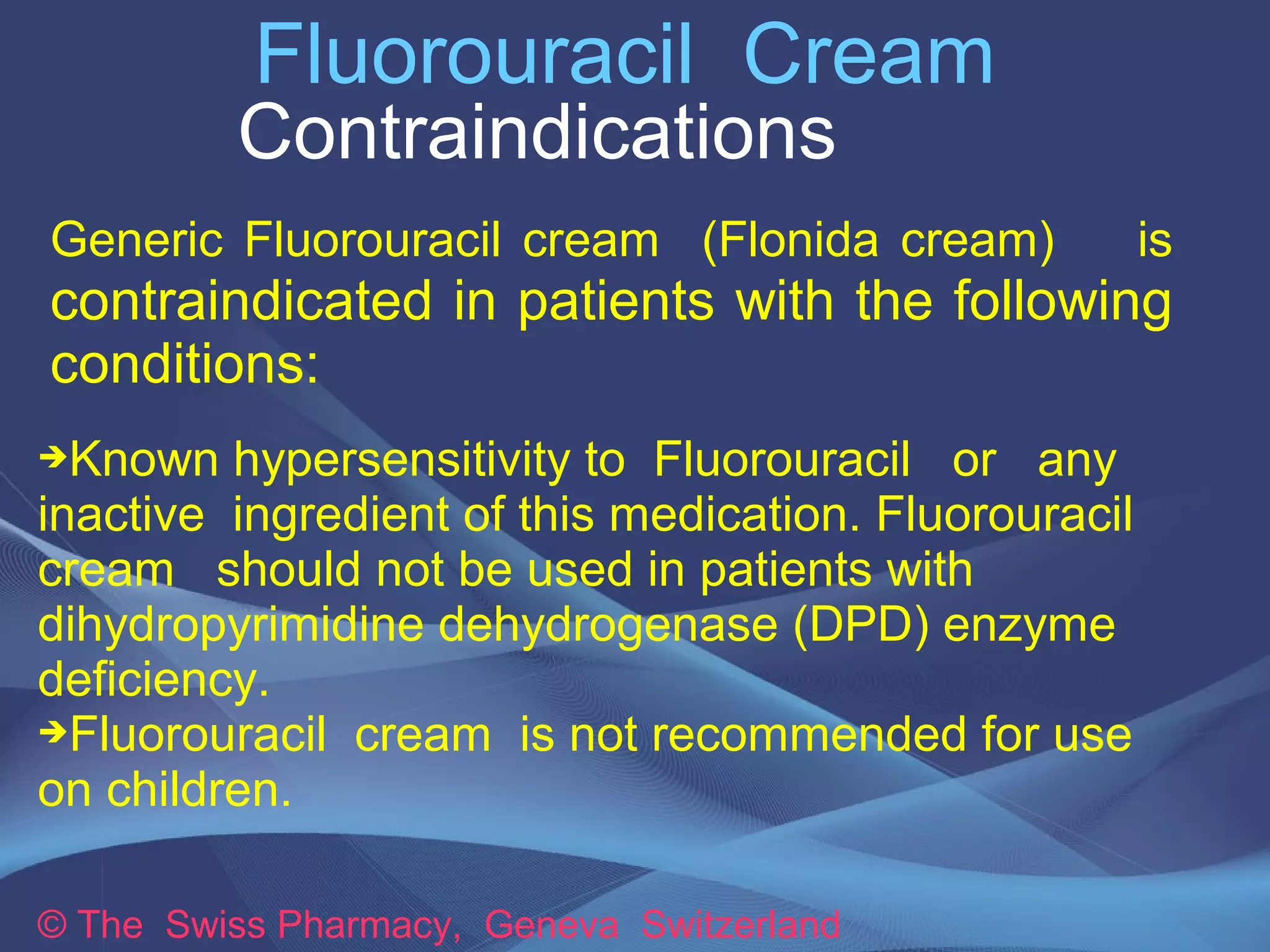 Fluorouracil Cream for Treatment of Keratoses & Skin Lesions | ODP