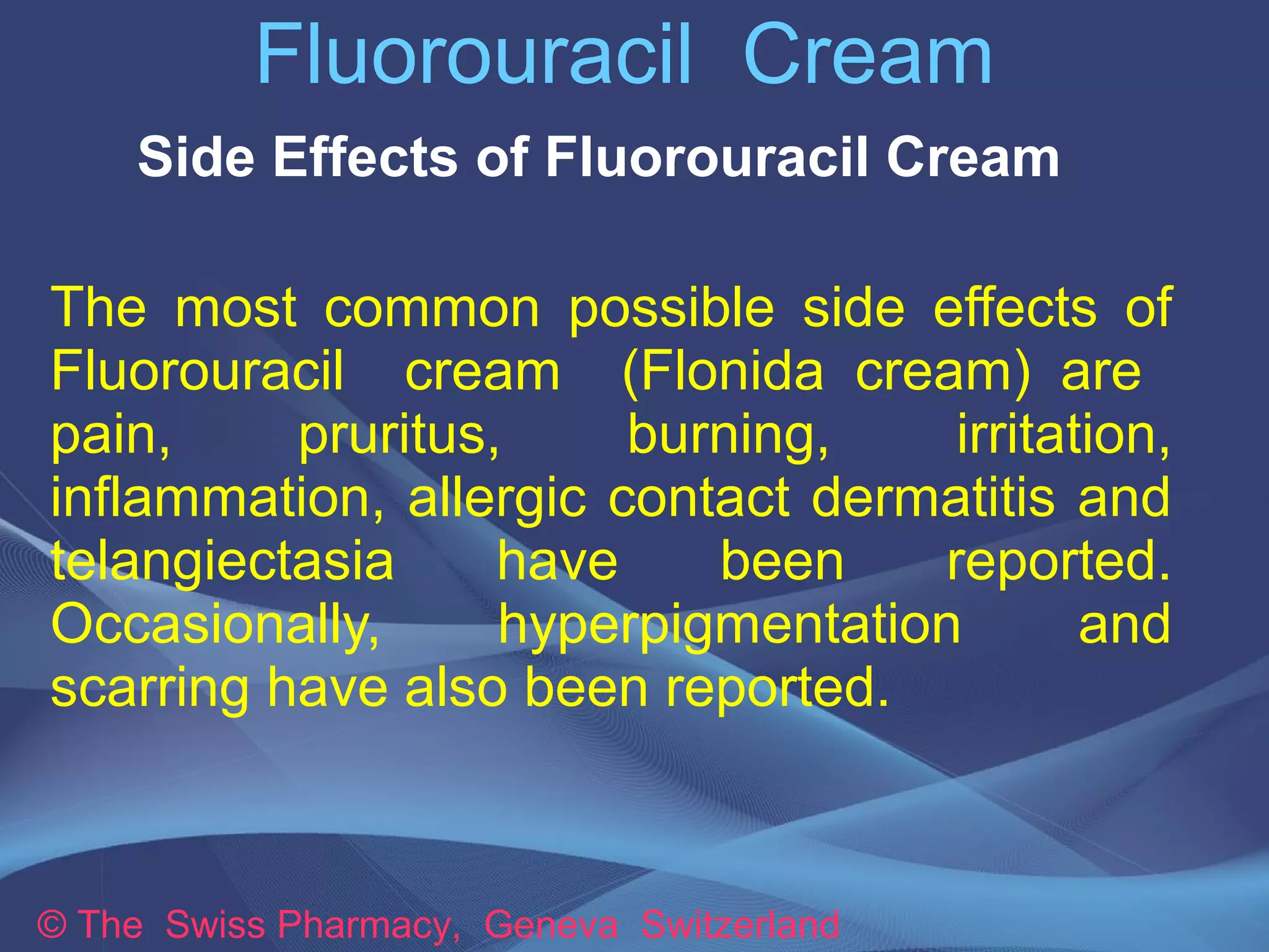 Fluorouracil Cream for Treatment of Keratoses & Skin Lesions | ODP