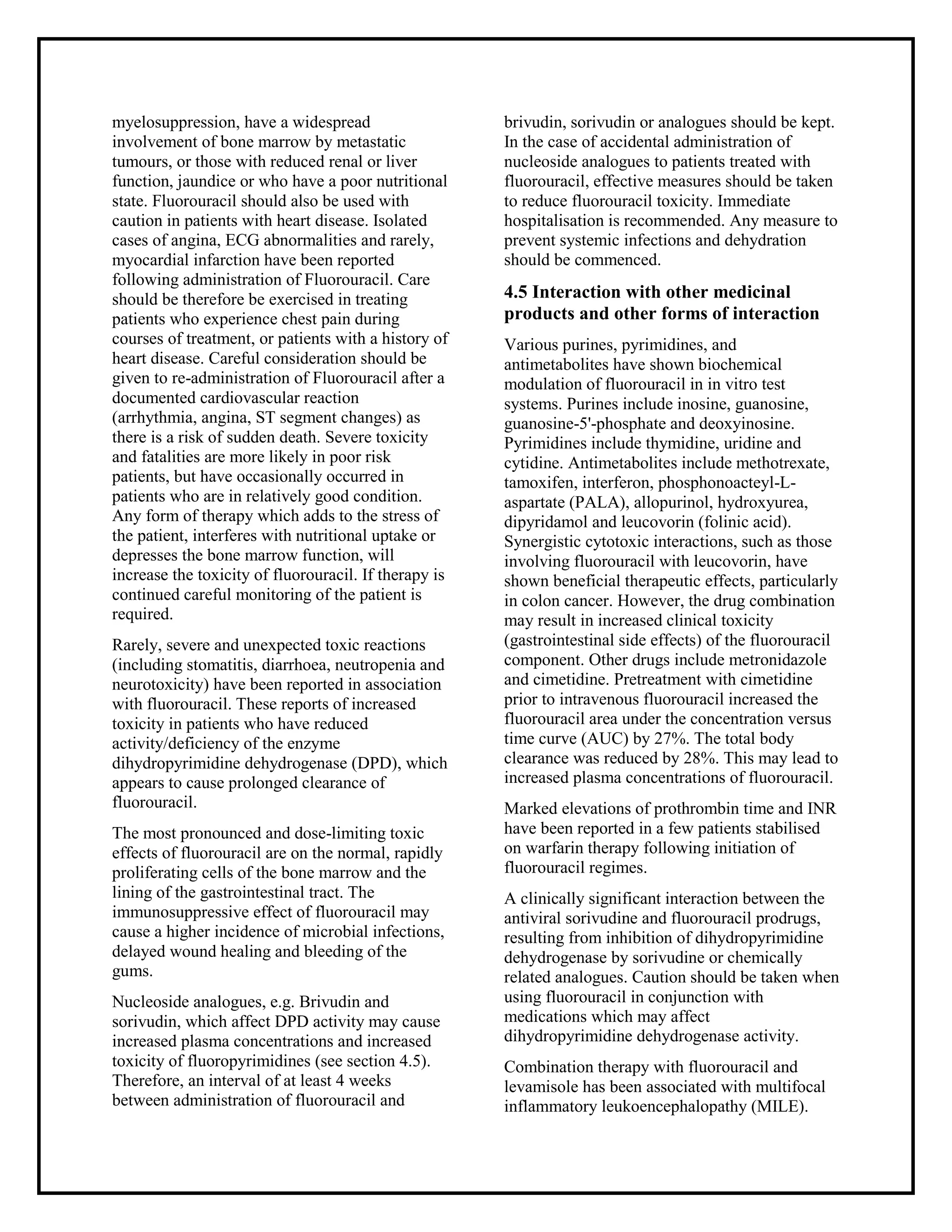 Fluorouracil 50mgml injection smpc taj pharmaceuticals | PDF