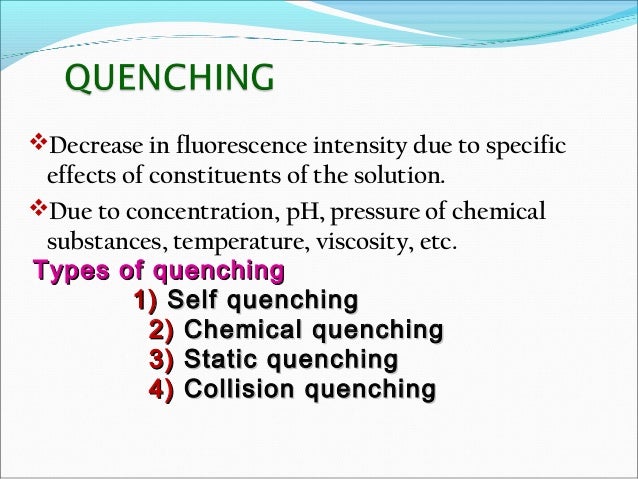 Flurimetry type of flurescence & quenching