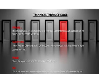 FLUSH DOOR for door casetudy architecture interior students | PPTX