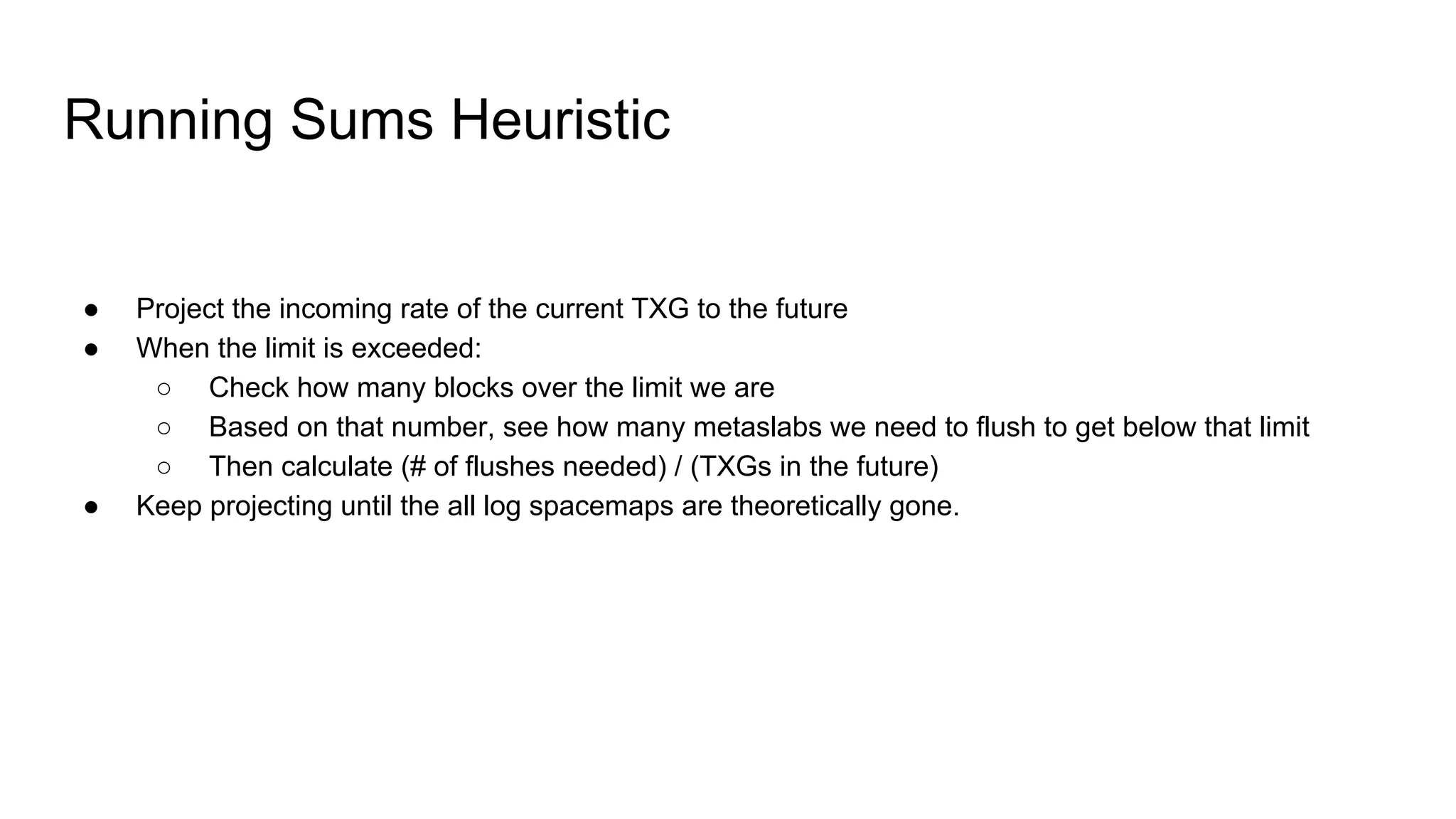 Zfs Log Spacemap Flushing Algorithm Ppt