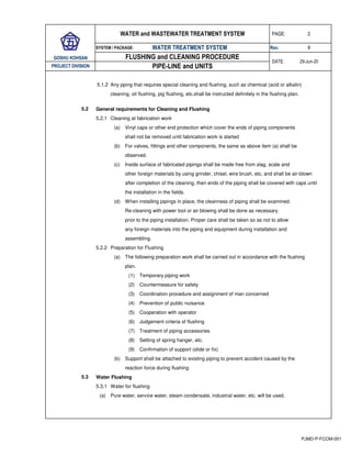 Flushing cleaning procedure | PDF