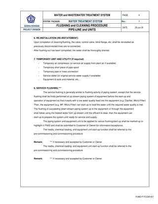 Flushing cleaning procedure | PDF