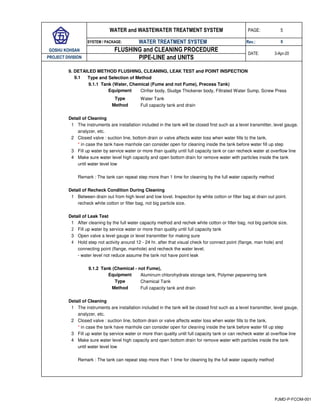 Flushing cleaning procedure | PDF