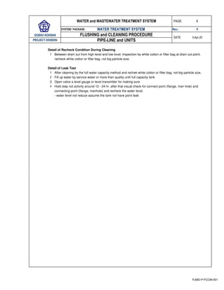 Flushing cleaning procedure | PDF