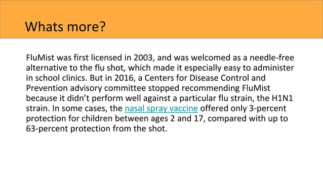 Flue Shots VS Nasal Spray | PPT