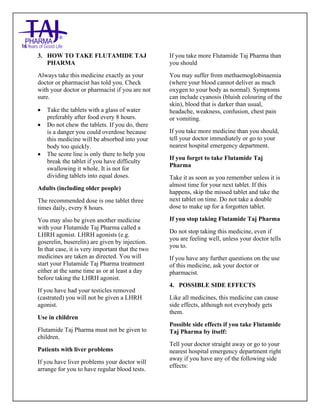Flutamide Tablets USP Taj Pharma SmPC | PDF