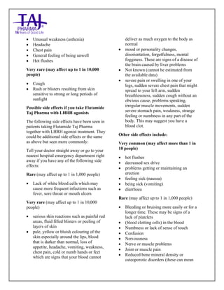 Flutamide Tablets USP Taj Pharma SmPC | PDF