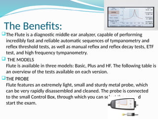 TYMPANOMETER Flute Diagnostic Middle Ear Analyzer | PPTX