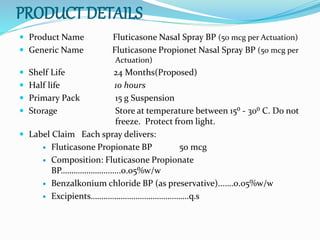Anti-allergic Fluticasone nasal spray preparation. | PPTX