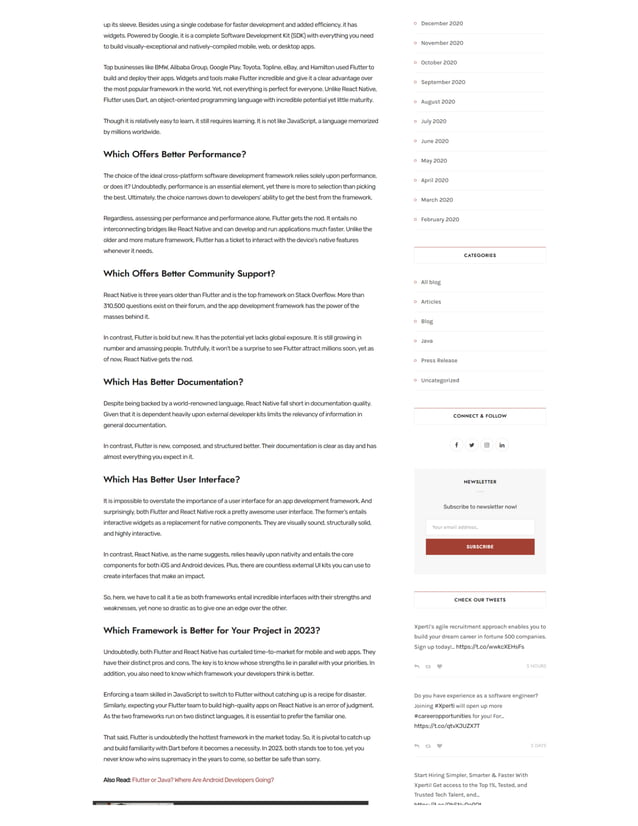 Flutter Vs React Native – Which Is Better For Your Project In 2023? | PDF