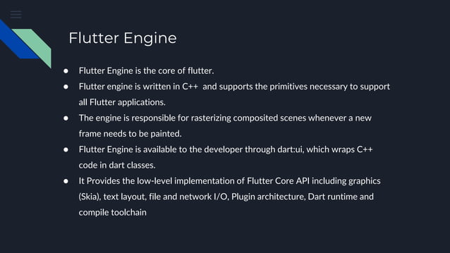 Flutter Introduction and Architecture | PPTX | Programming Languages | Computing