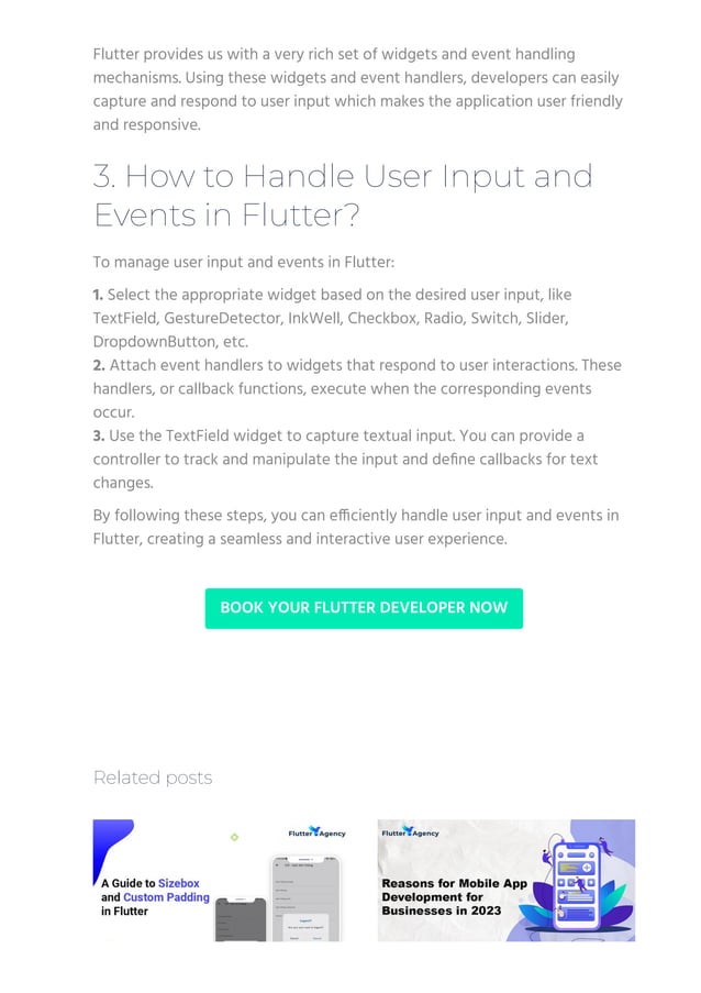 Flutteragency Com Handling Events And User Input In Flutter Pdf